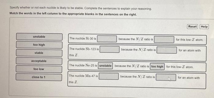 Solved Specify whether or not each nuclide is likely to be | Chegg.com