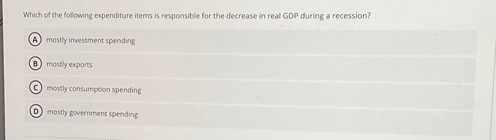 Solved Which of the following expenditure items is | Chegg.com