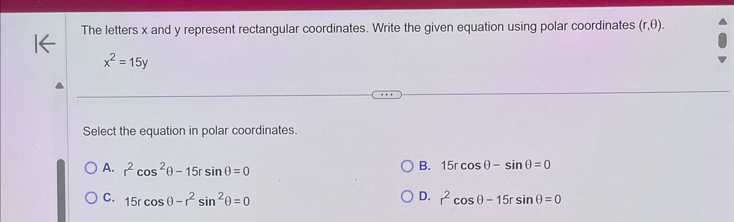 Solved The letters x ﻿and y ﻿represent rectangular | Chegg.com