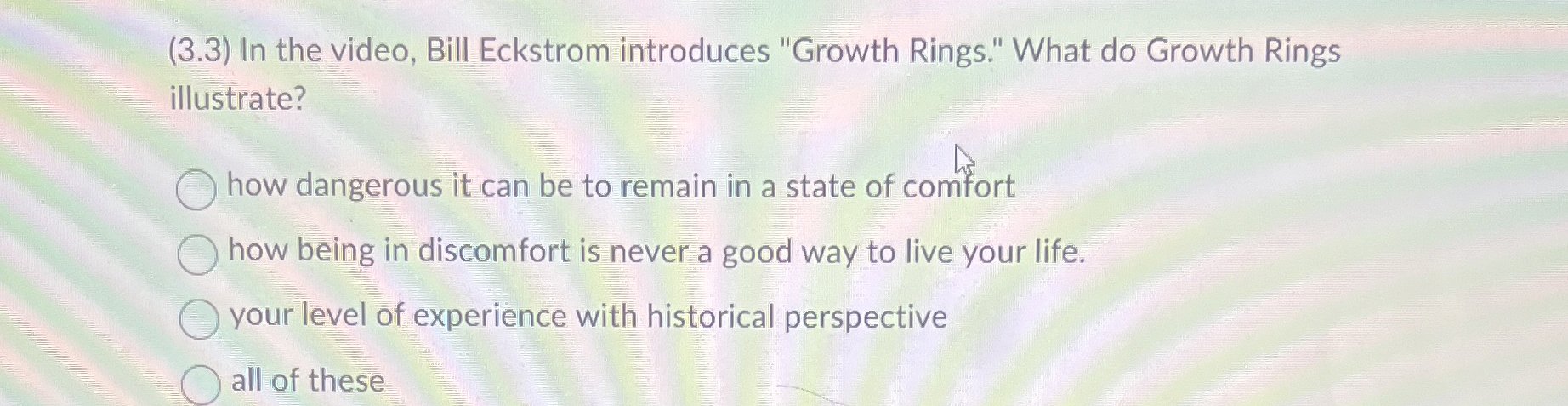Solved (3.3) ﻿In the video, Bill Eckstrom introduces "Growth | Chegg.com
