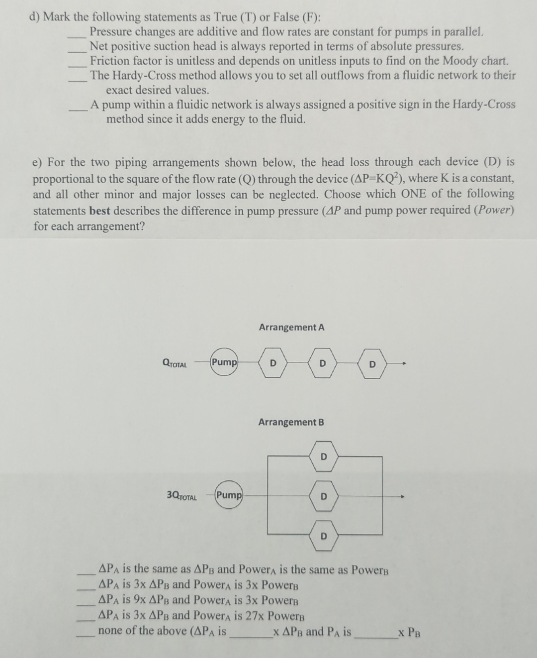 Solved d) ﻿Mark the following statements as True (T) ﻿or | Chegg.com