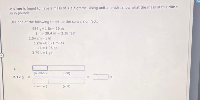 Solved A dime is found to have a mass of 2.17 grams. Using | Chegg.com