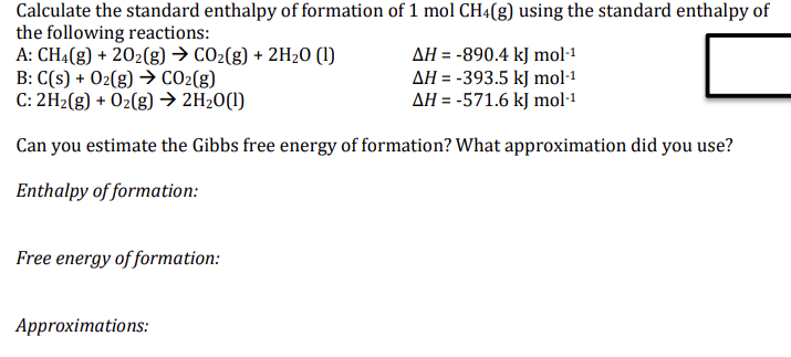 Solved Calculate the standard enthalpy of formation of | Chegg.com