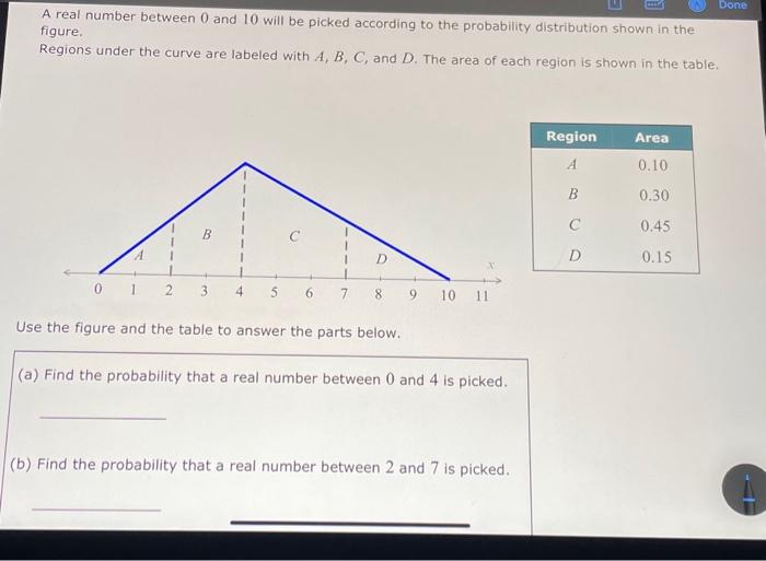 Solved A real number between 0 and 10 will be picked | Chegg.com