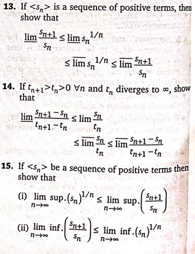 Solved 13. If sn is a sequence of positive terms, then | Chegg.com