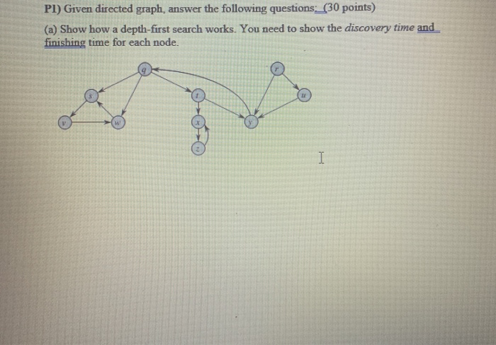 Solved PI) Given directed graph, answer the following | Chegg.com