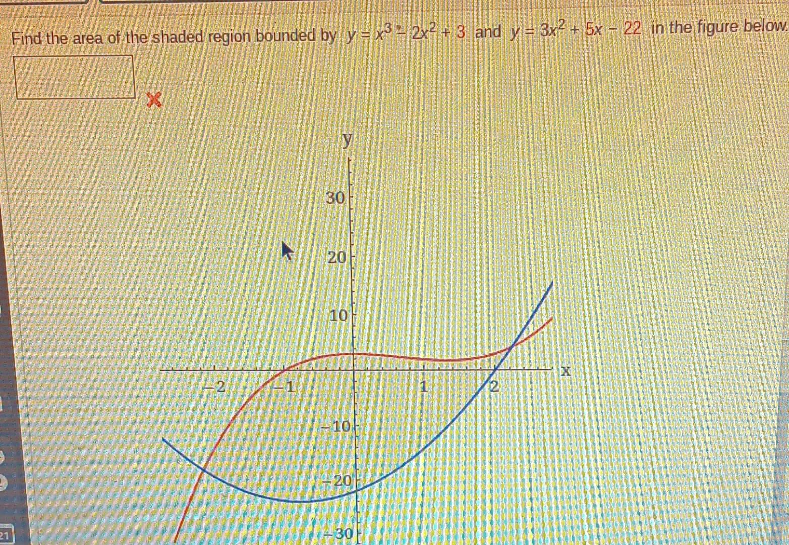 Solved Find the area of the shaded region bounded by | Chegg.com