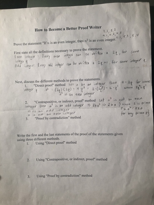 Solved "Proof by contradiction" method 3. Write the first | Chegg.com