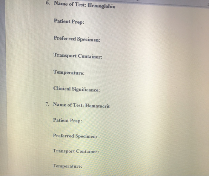Solved 3. Name of Test: Obstetric panel Patient Prep: LAB | Chegg.com