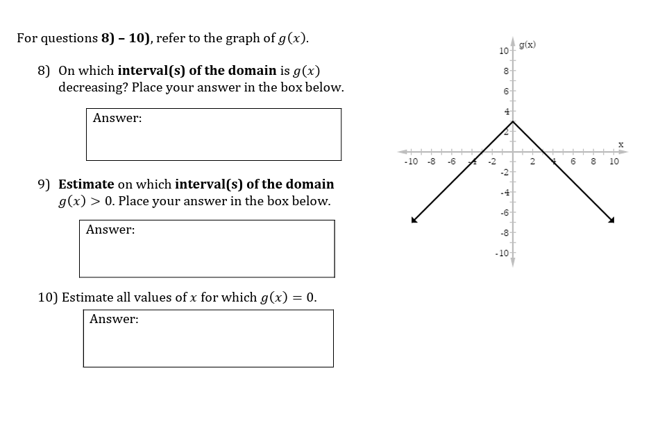 Solved For questions 8) - 10), ﻿refer to the graph of | Chegg.com