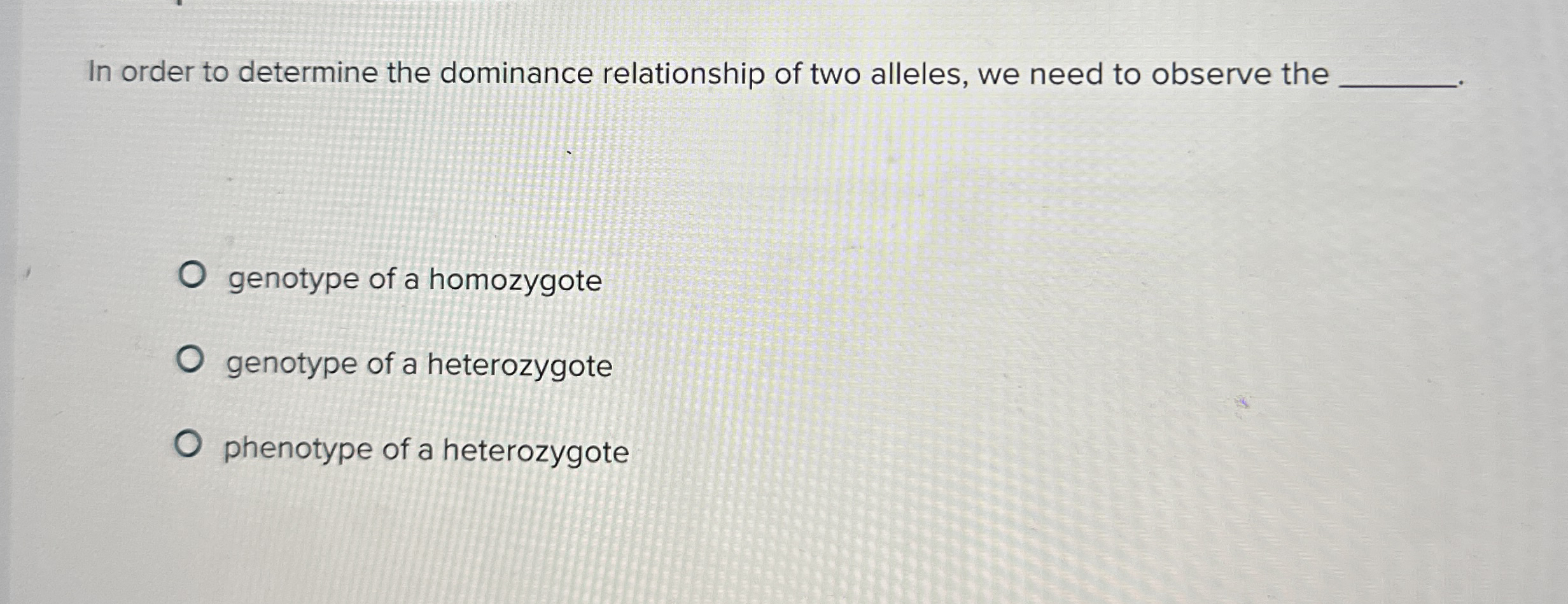 Solved In order to determine the dominance relationship of | Chegg.com