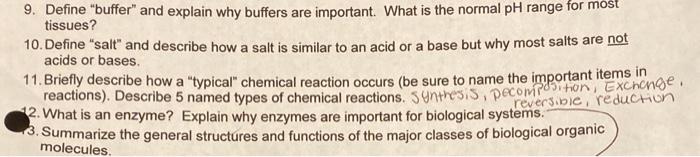 Solved 9. Define "buffer" and explain why buffers are | Chegg.com