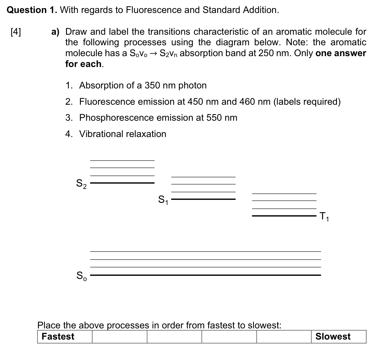 Solved Question 1. ﻿With regards to Fluorescence and | Chegg.com