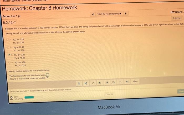 Solved MATH Internet su Homework: Chapter 8 Homework HW | Chegg.com