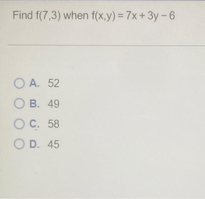 Solved Find fy(−2,−3) for the function f(x,y)=7y2+5x3−4x5y. | Chegg.com