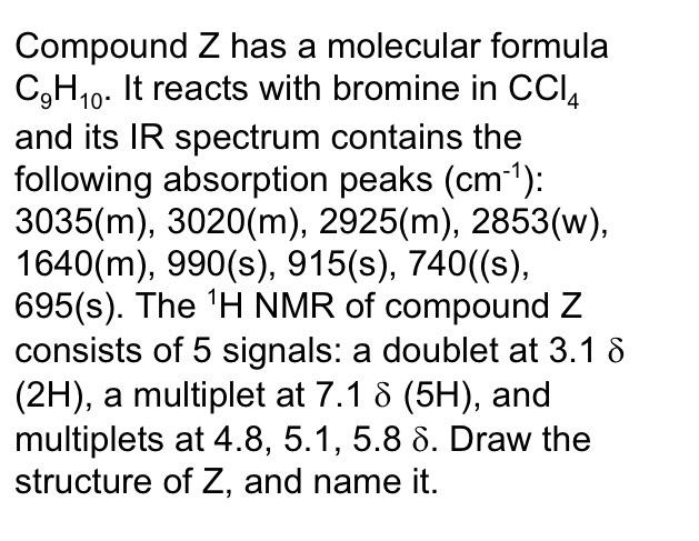 Solved Compound Z has a molecular formula CH10. It reacts | Chegg.com