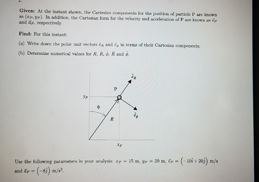 Solved Given: At the instant shown, the Cartesian components | Chegg.com