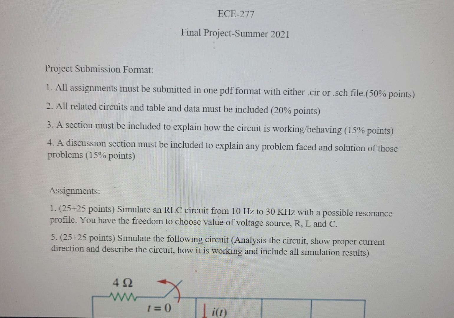 Solved Project Submission Format: 1. All assignments must be | Chegg.com