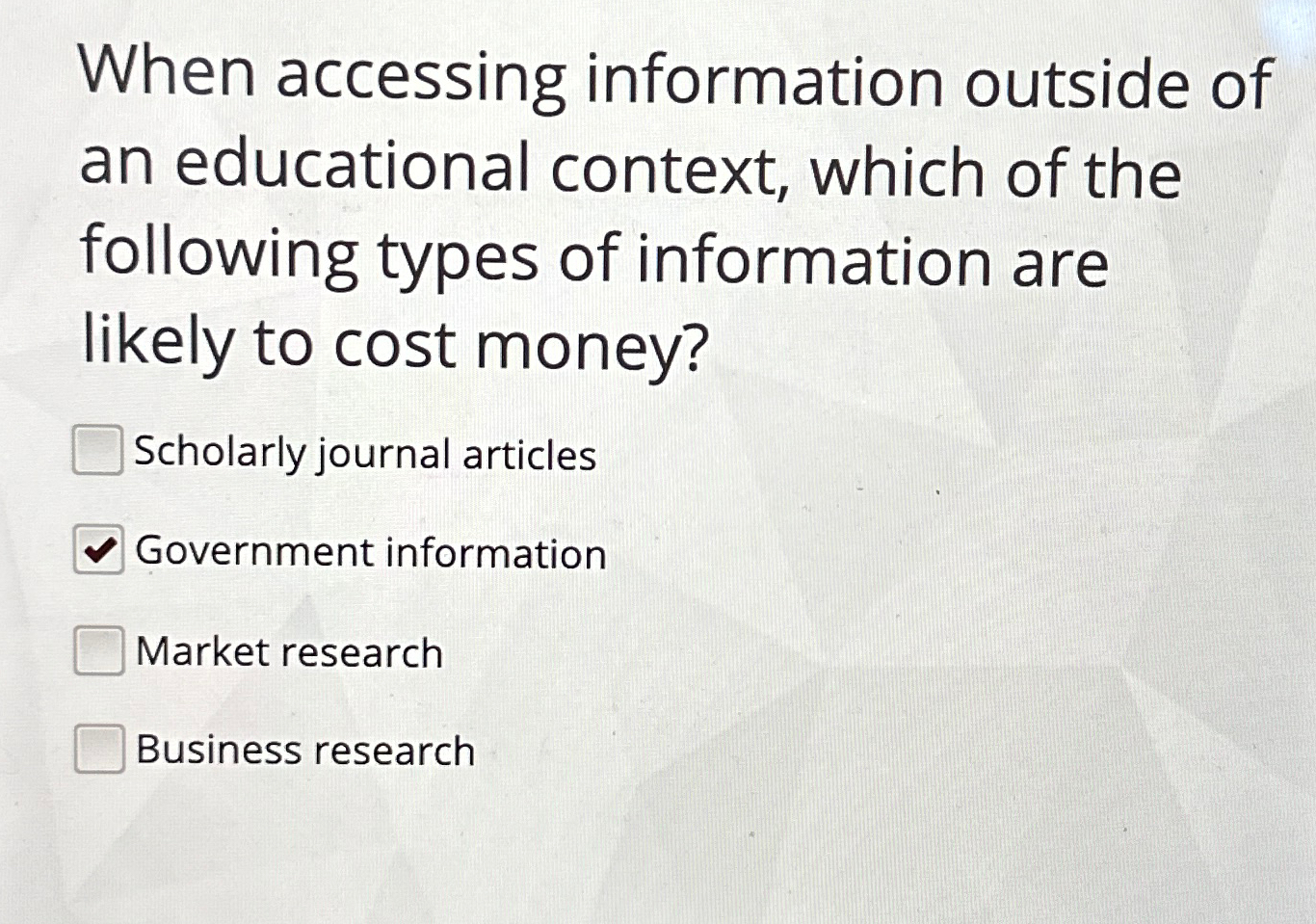 Solved When accessing information outside of an educational | Chegg.com