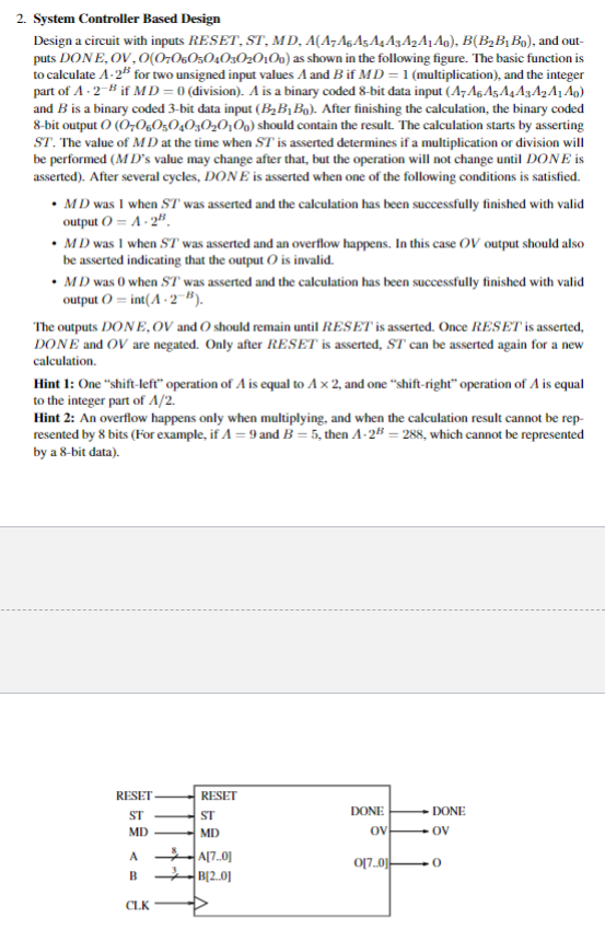 Solved System Controller Based DesignDesign a circuit with | Chegg.com
