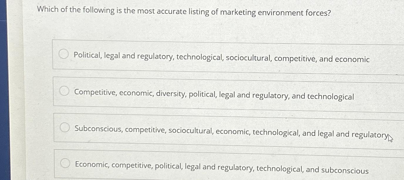 Solved Which of the following is the most accurate listing | Chegg.com