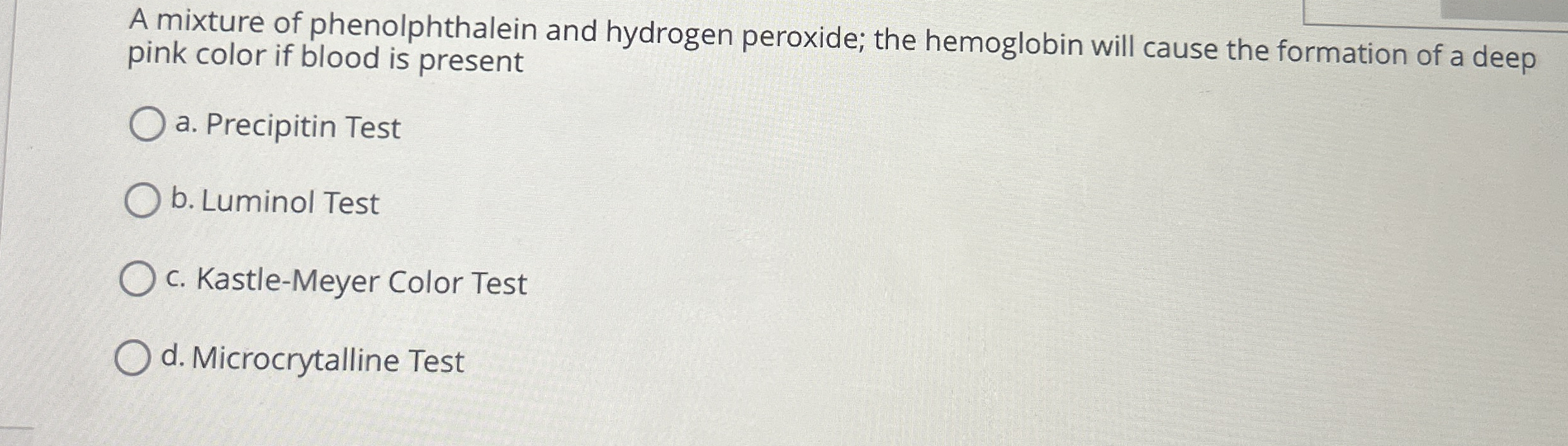 Solved A mixture of phenolphthalein and hydrogen peroxide; | Chegg.com