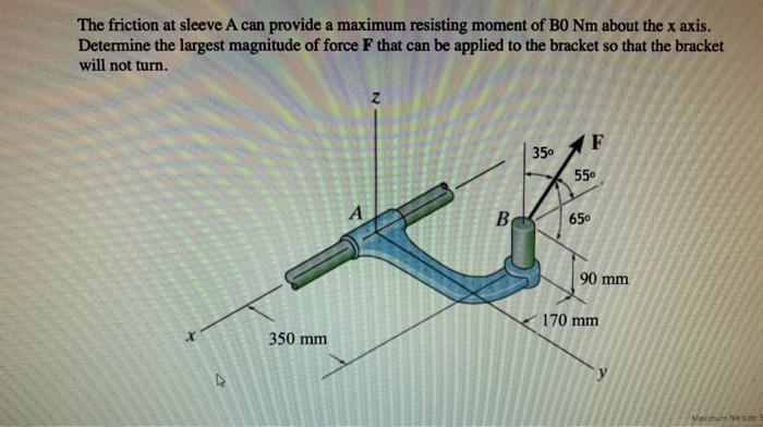 Solved The friction at sleeve A can provide a maximum | Chegg.com
