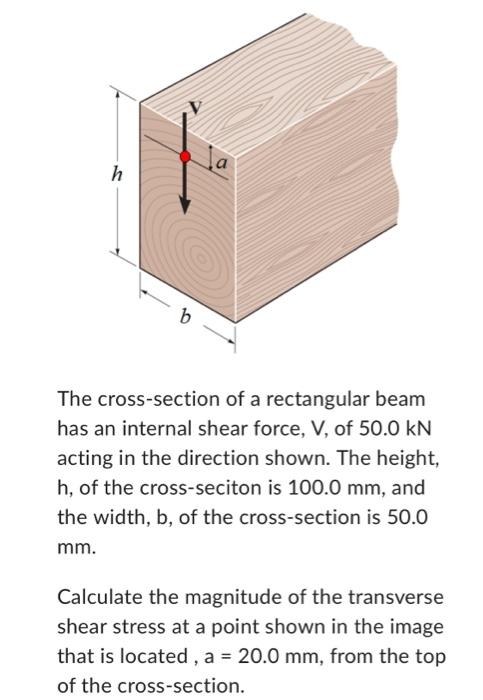 Solved The cross-section of a rectangular beam has an | Chegg.com