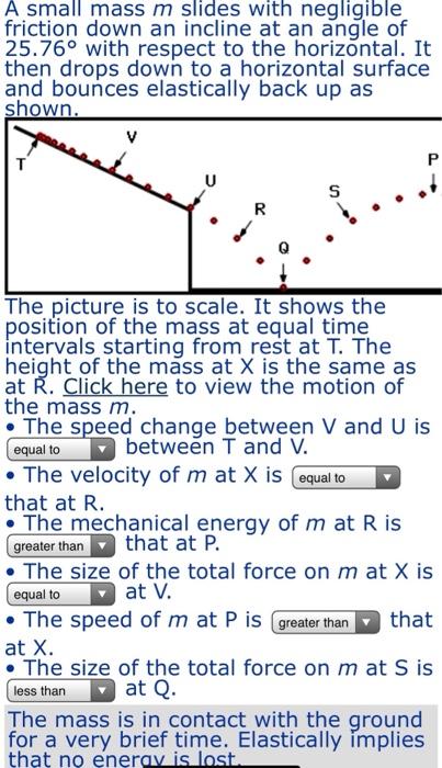 Solved A small mass m slides with negligible friction down | Chegg.com