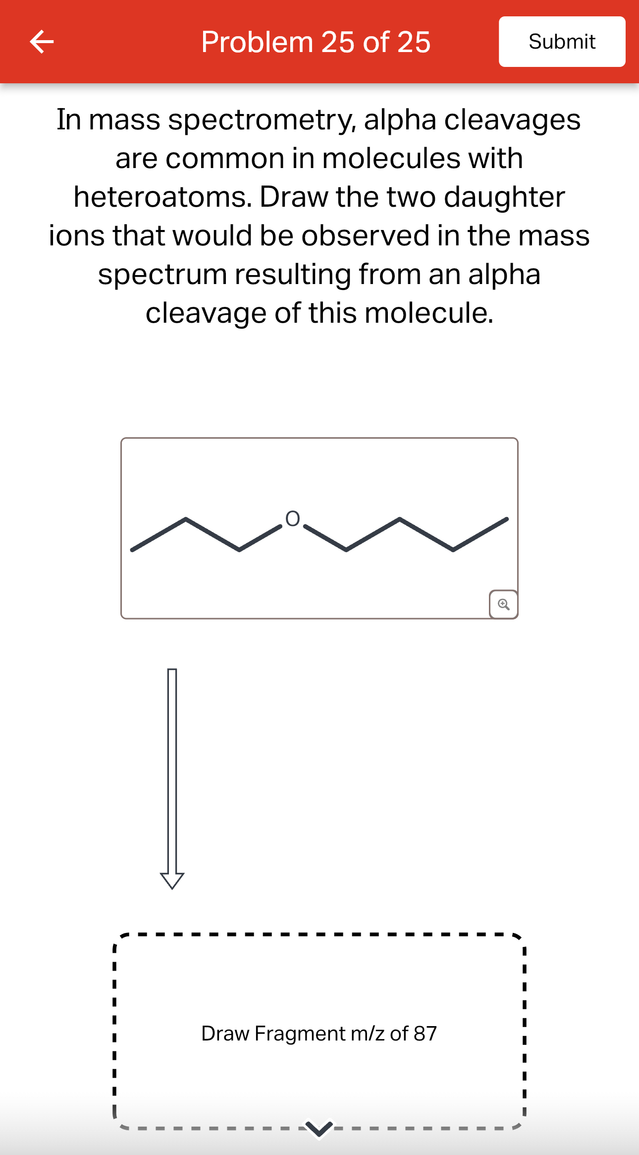 Solved Problem 25 ﻿of 25In mass spectrometry, alpha | Chegg.com