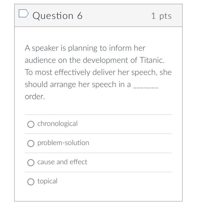 Question 1 1 pts Eye contact is important in a speech | Chegg.com