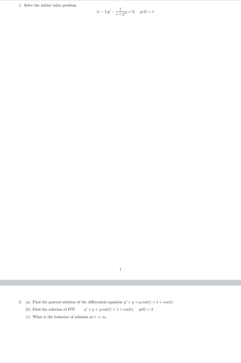 Solved Solve the initial value | Chegg.com