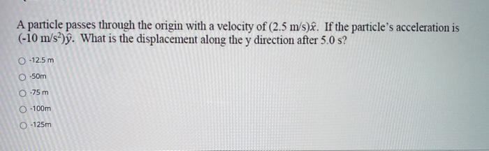 Solved A particle passes through the origin with a velocity | Chegg.com