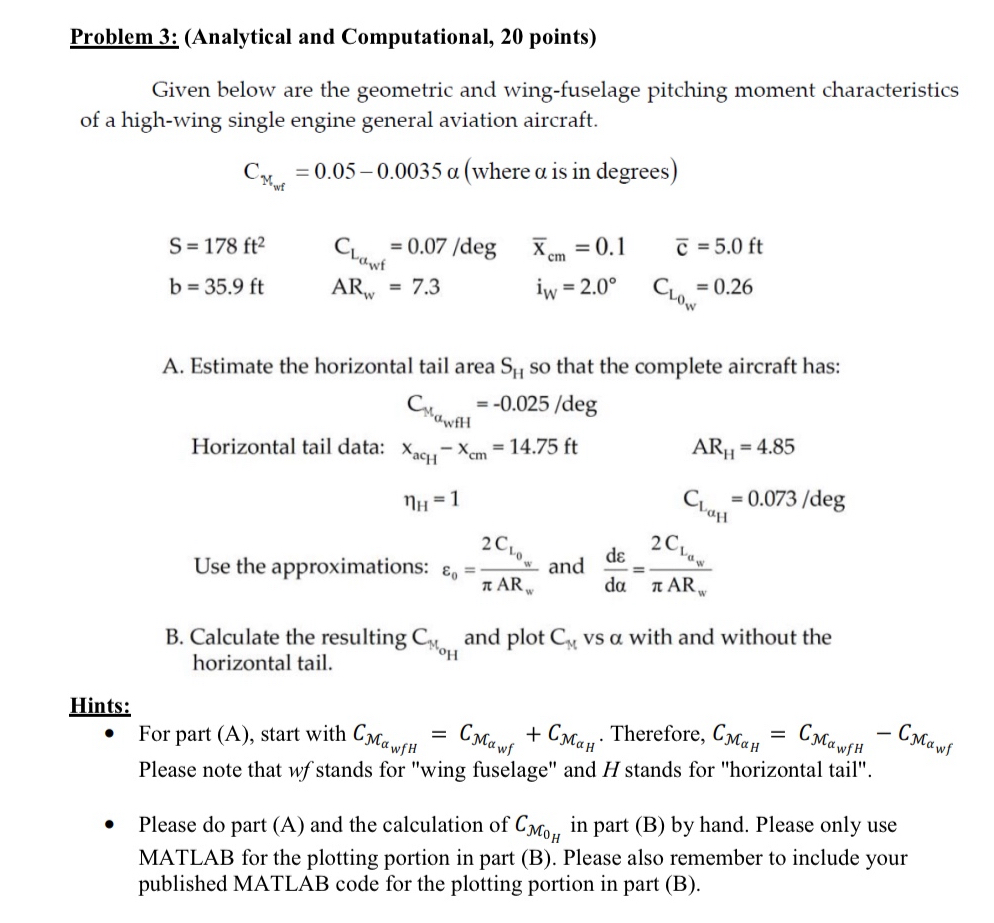 Solved Problem 3: (Analytical and Computational, 20 | Chegg.com