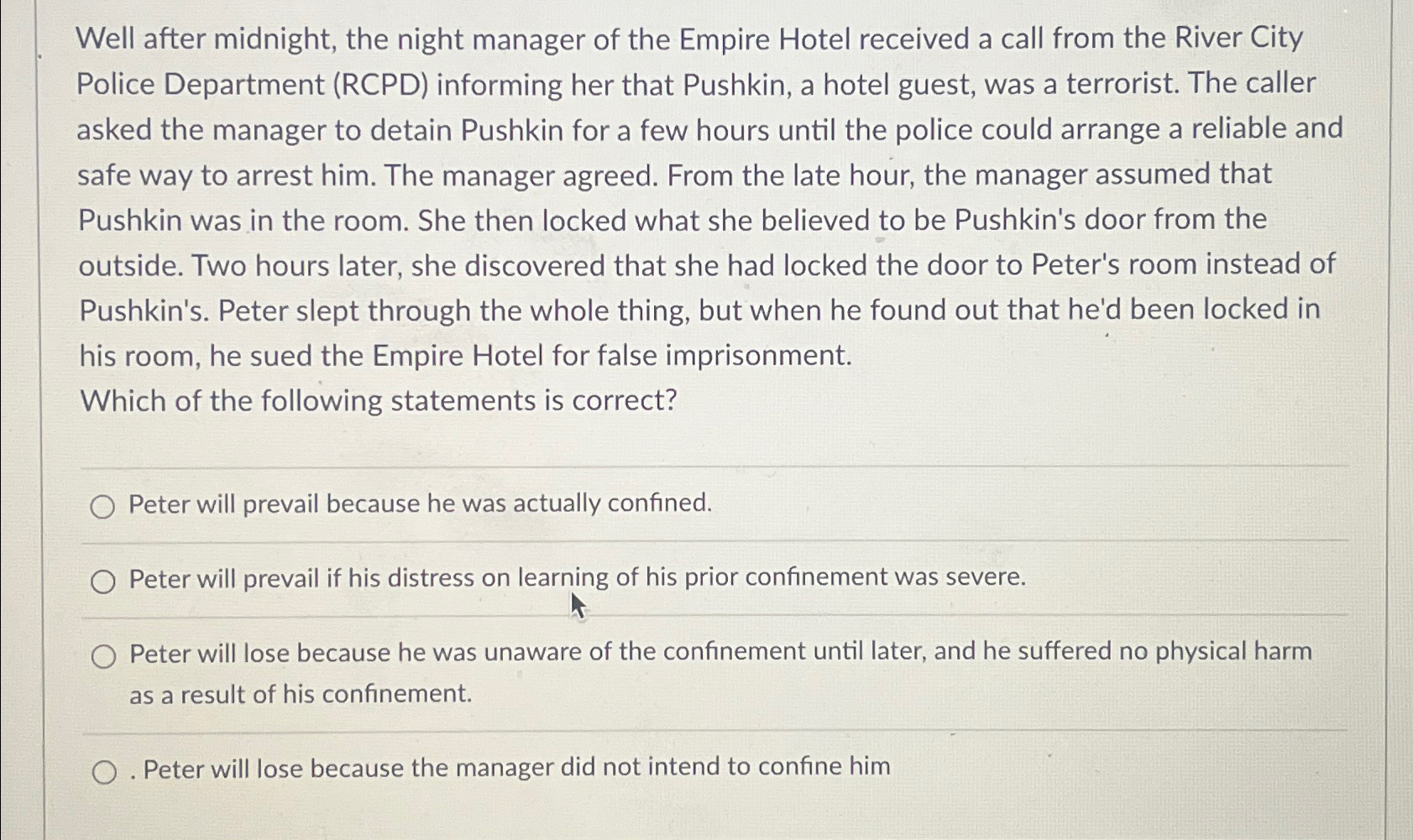 Solved Well after midnight, the night manager of the Empire | Chegg.com