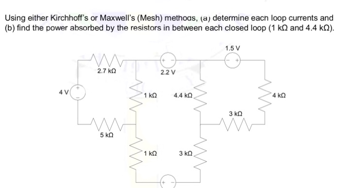 Solved Using either Kirchhoff's or Maxwell's (Μesh) methods, | Chegg.com