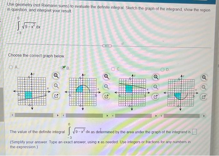 Solved Use geometry (not Riemann sums) to evaluate the | Chegg.com