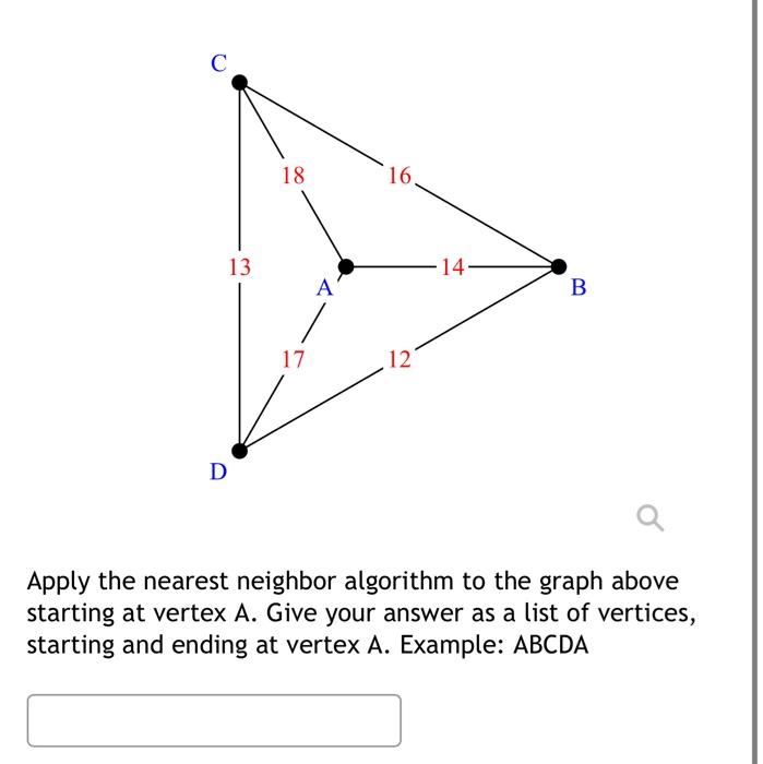 Solved Apply the nearest neighbor algorithm to the graph | Chegg.com