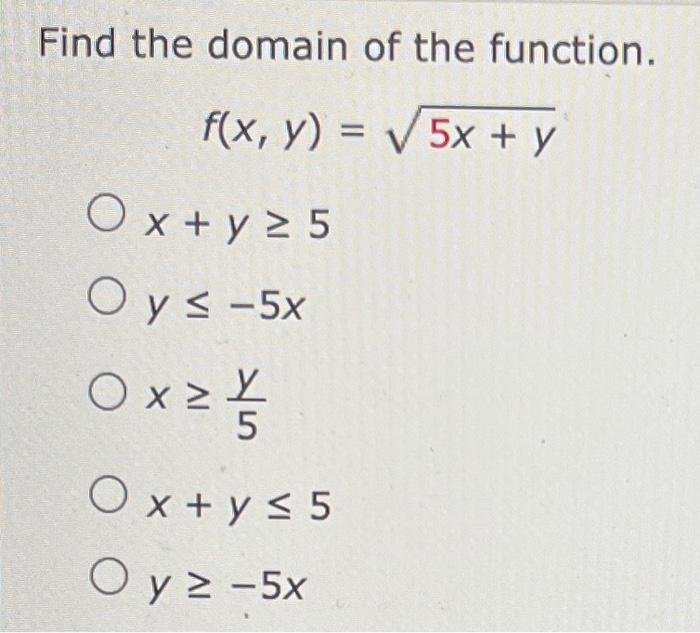 Solved Find The Domain Of The Function
