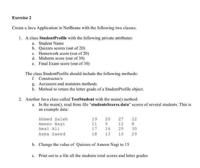 Solved Exercise 2 Create a Java Application in NetBeans with | Chegg.com
