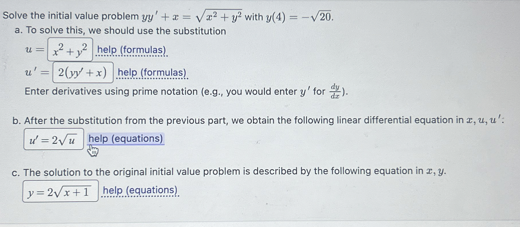 Solved Solve the initial value problem yy'+x=x2+y22 ﻿with | Chegg.com