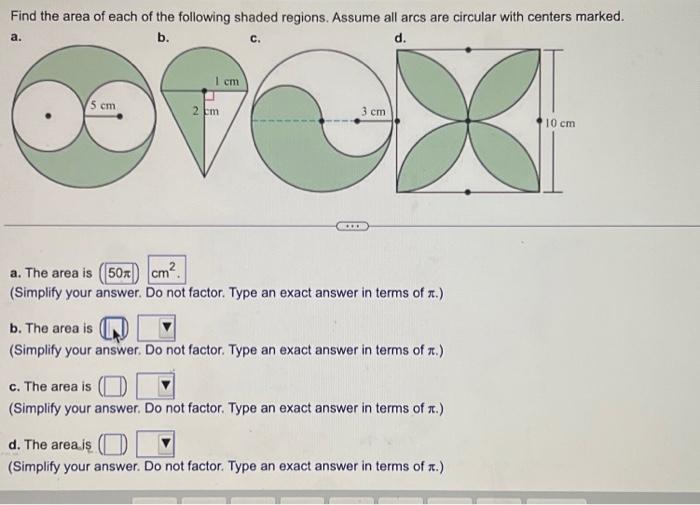 Solved a. The area is (Simplify your answer. Do not factor. | Chegg.com