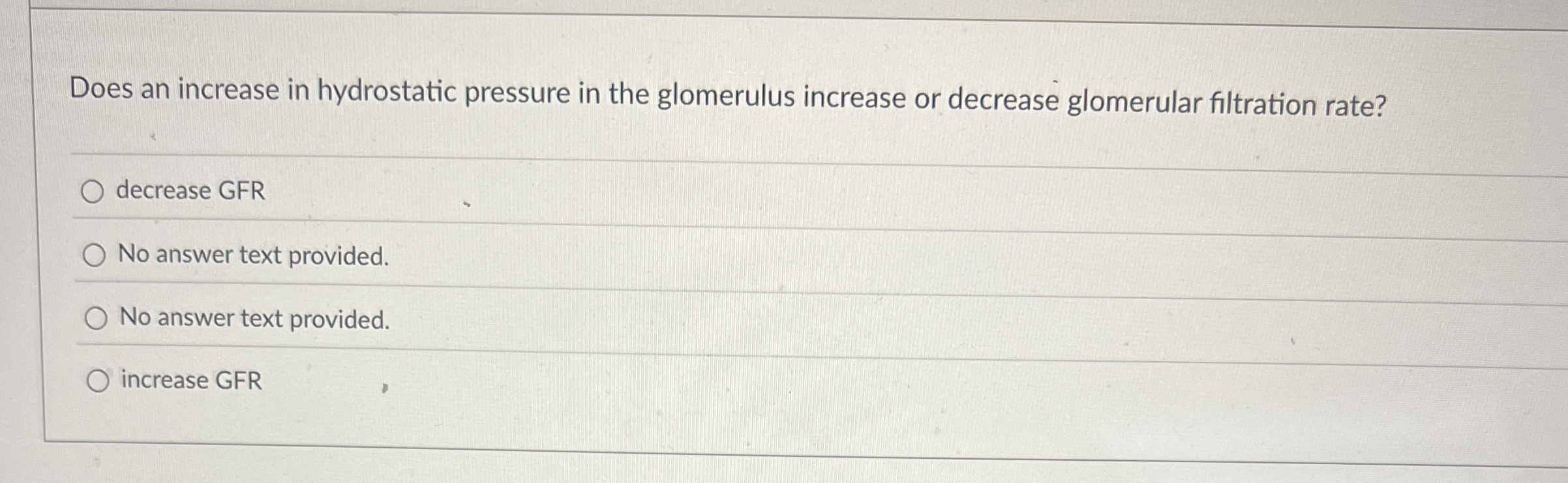Solved Does an increase in hydrostatic pressure in the | Chegg.com