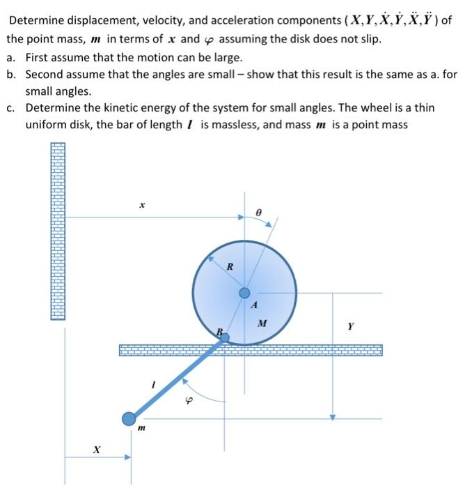 Solved Determine displacement, velocity, and acceleration | Chegg.com