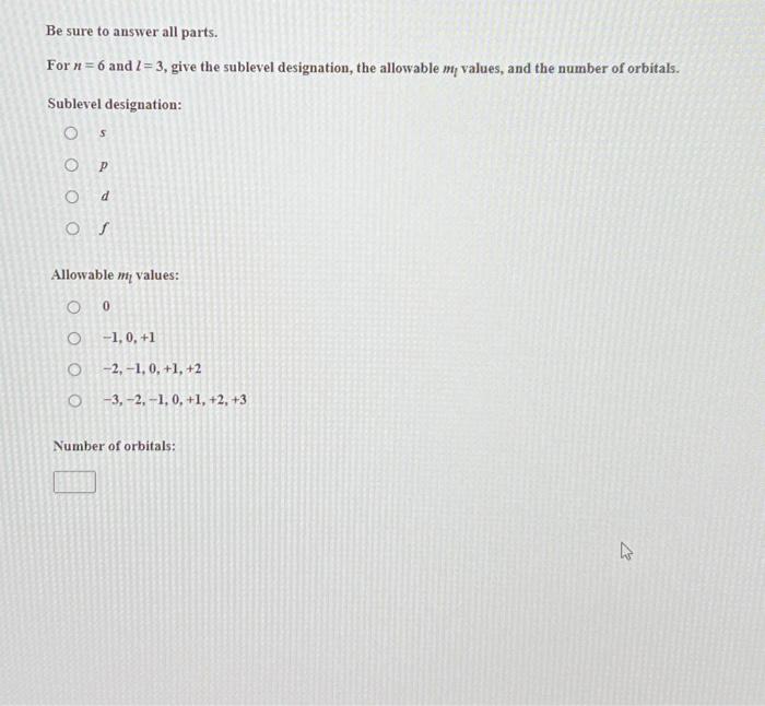 Solved Be sure to answer all parts. For n = 6 and 1-3, give | Chegg.com