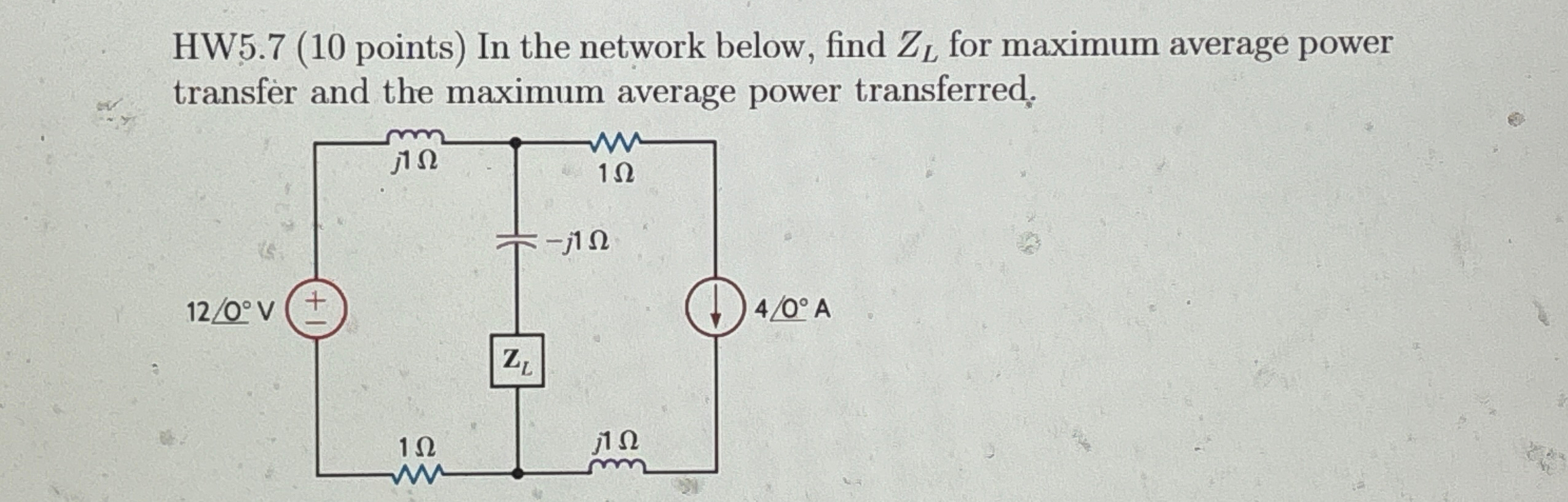 Solved In the network below, find ZL ﻿for maximum average | Chegg.com