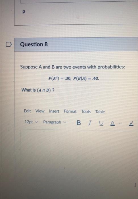 Solved Suppose A and B are two events with probabilities: | Chegg.com
