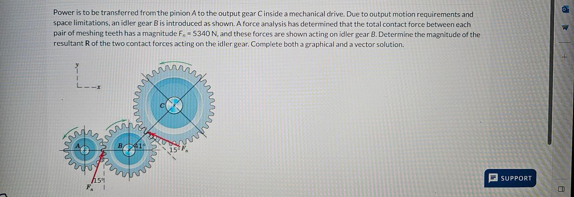 Solved Power is to be transferred from the pinion A ﻿to the | Chegg.com