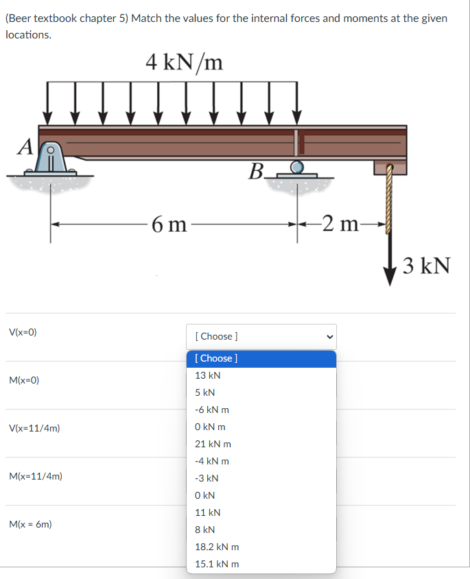 (Beer textbook chapter 5) ﻿Match the values for the | Chegg.com