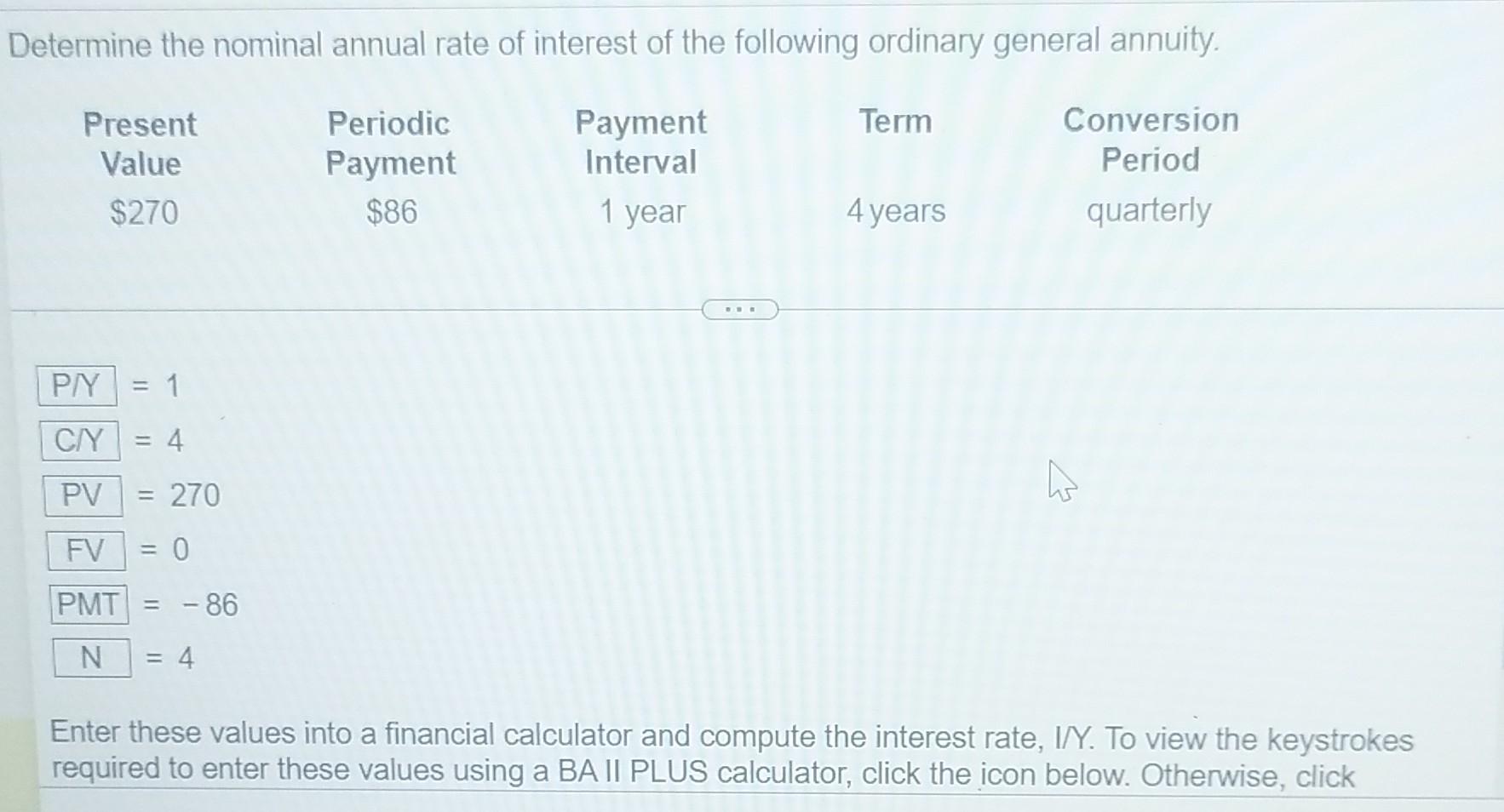 Solved etermine the nominal annual rate of interest of the | Chegg.com